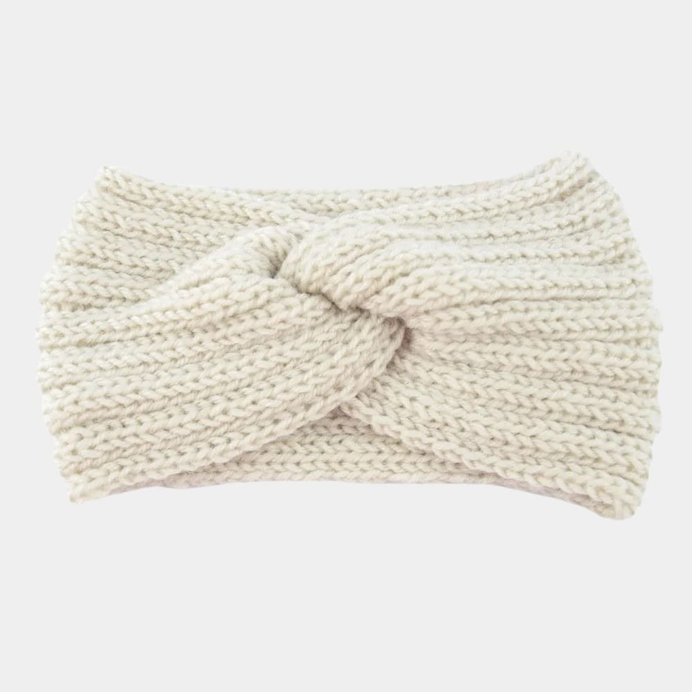 Bandeau en Laine Beige Uni | Meolina
