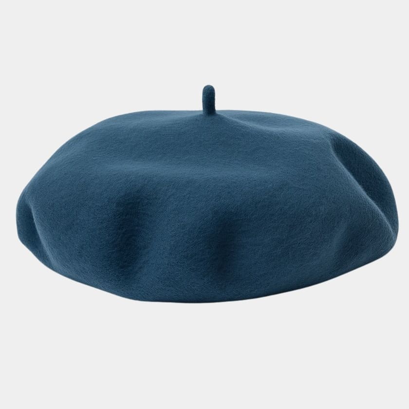 Béret Basque Large en Laine Bleu Pétrole | Meolina